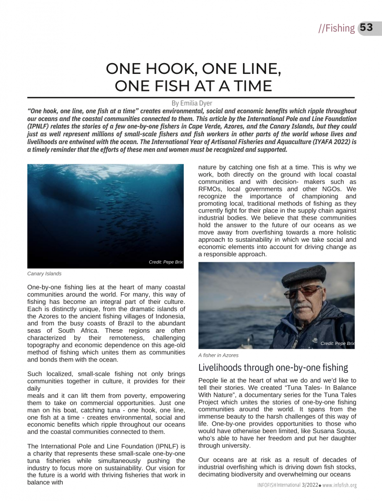 One Hook, One Line, One Fish at a time -INFOFISH May 2022 - IPNLF
